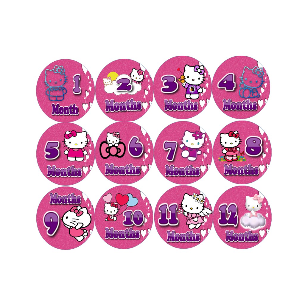 Hello kitty 12 Months Baby Milestone Stickers Hello Kitty | Shopee ...