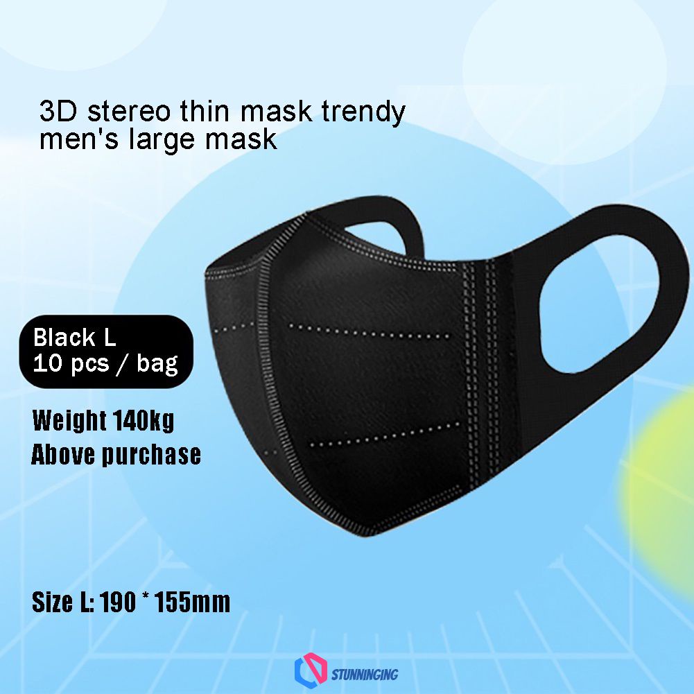 10pcs 3d F Big Face Mask Fat Mask Disposable Mask Protect The Nasal ...