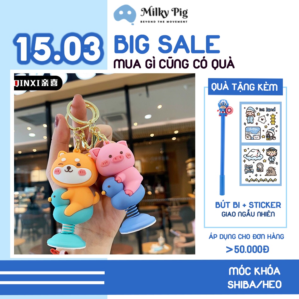 Unique Shiba / Pig Dog Keychains - Backpack Keychains, Cute Milky Pig ...