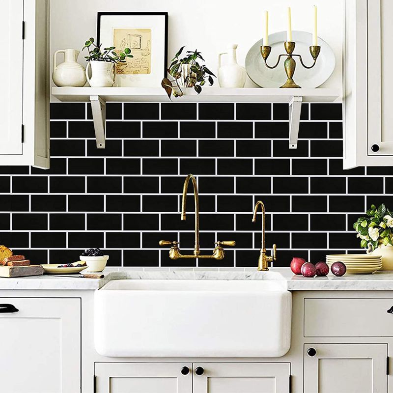 Csdk.ph Wallpaper Ash Y1 Black Bricks Design Wallpaper PVC Self ...