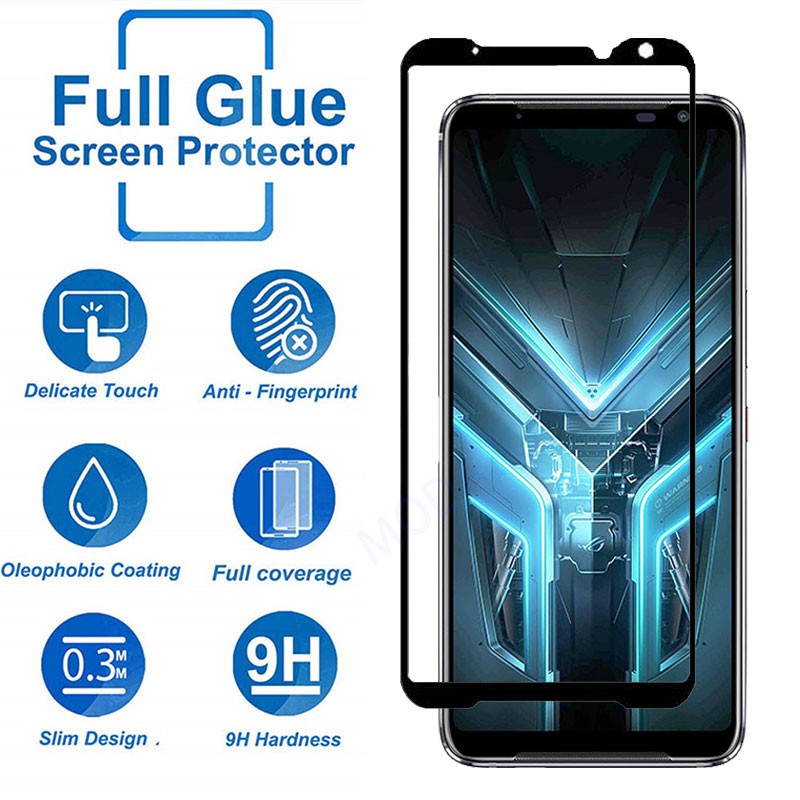 2 PCS Tempered Glass Asus ROG Phone 3 ZS661KS Full Cover Screen ...