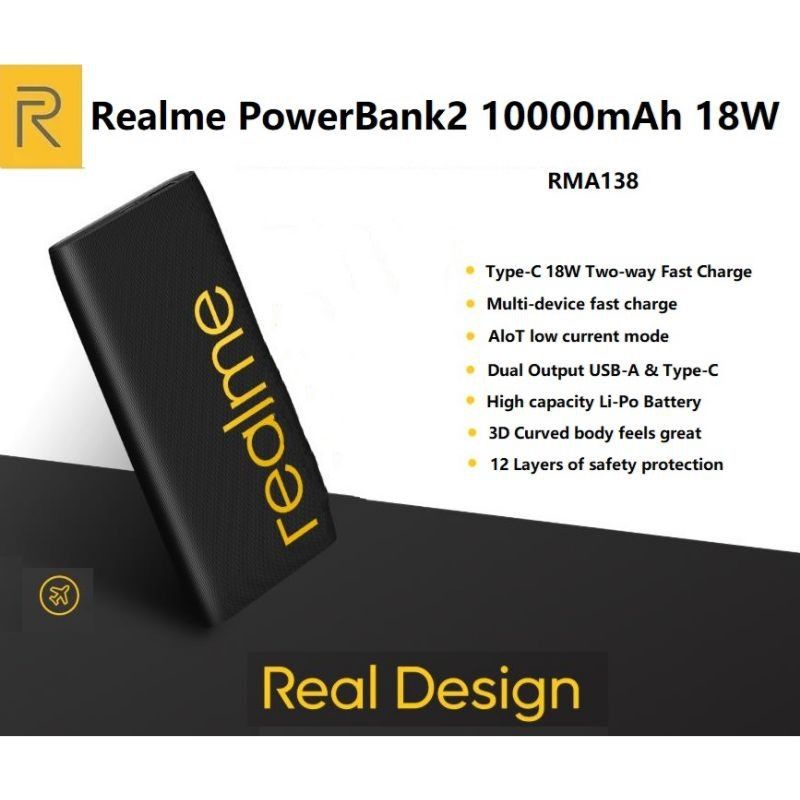 Original Realme PowerBank 2 10000Mah 18W Power Bank Version 2 | Shopee ...