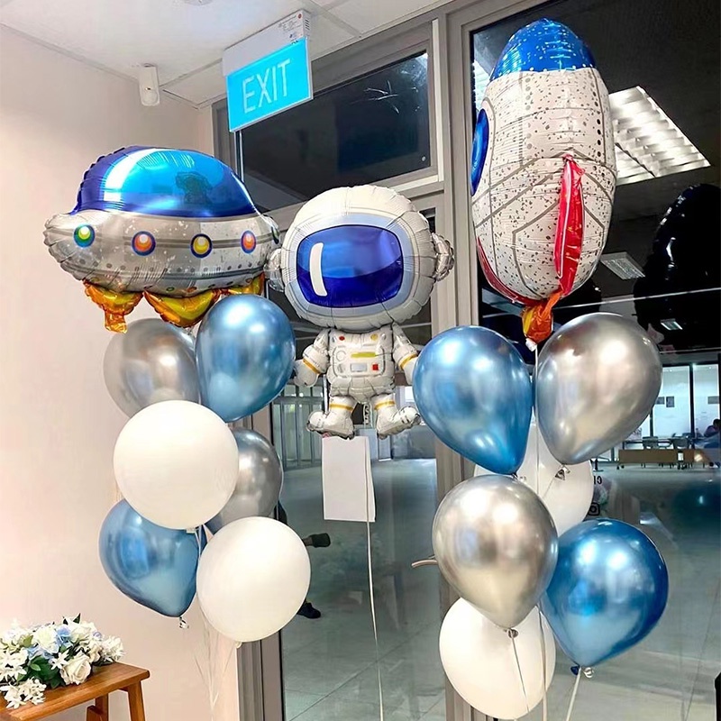 15pcs/set Astronaut Rocket Balloon Kit Outer Space Theme Decoration ...