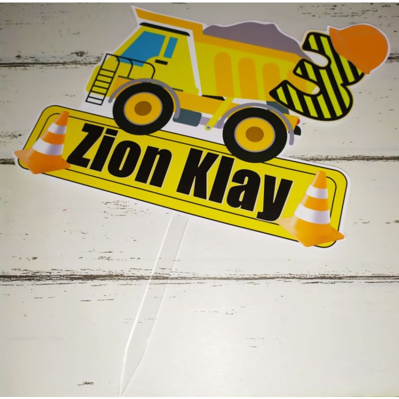 Construction Theme Laminated Cake Topper | Shopee Philippines