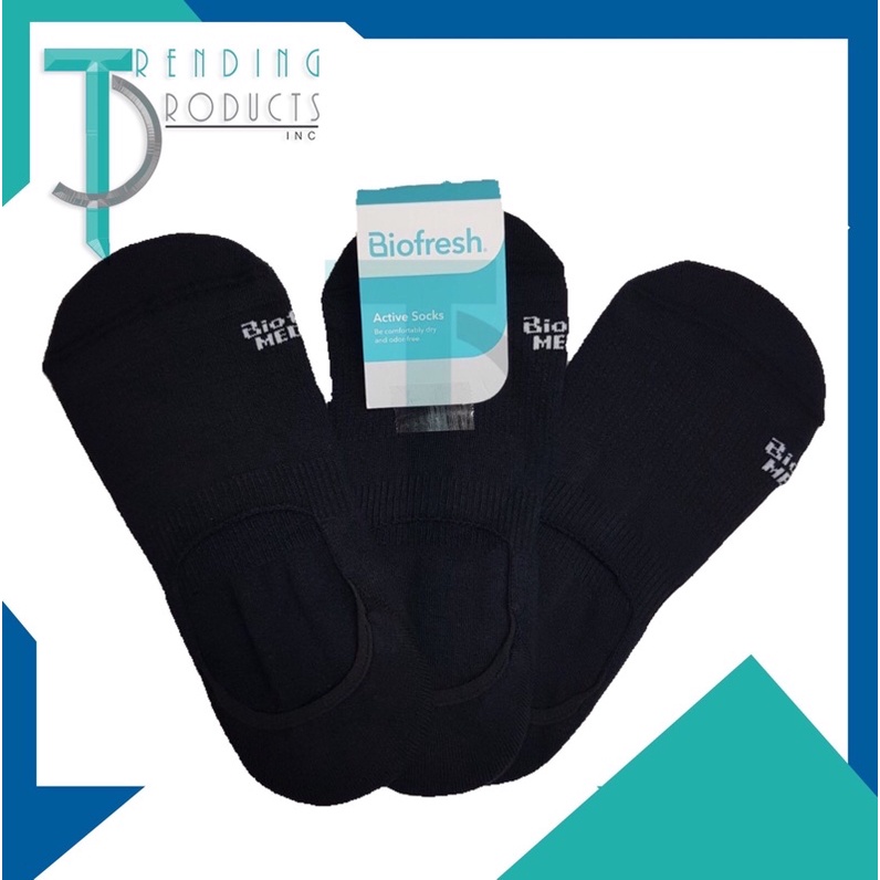 BioFresh Men's Socks, Men's Thick Cotton No Show Sports Socks, 3 Pairs ...