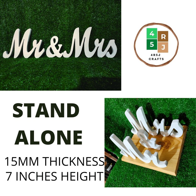 Letters|Wooden Mr & Mrs Letters|FREE STANDING- 7 INCHES(17CM) | Shopee ...