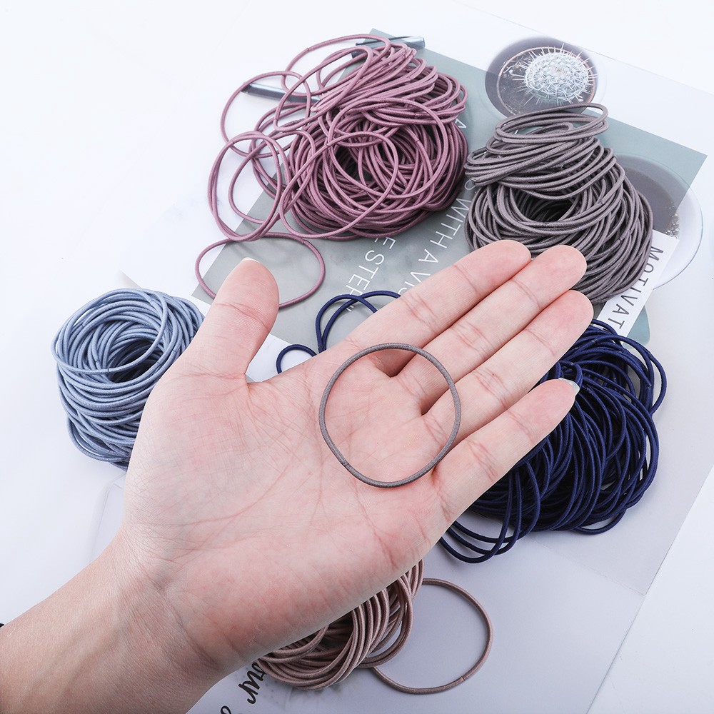 50 pcs Simple Hair Ring Accessories Hair Band Thin Hair Rope | Shopee ...