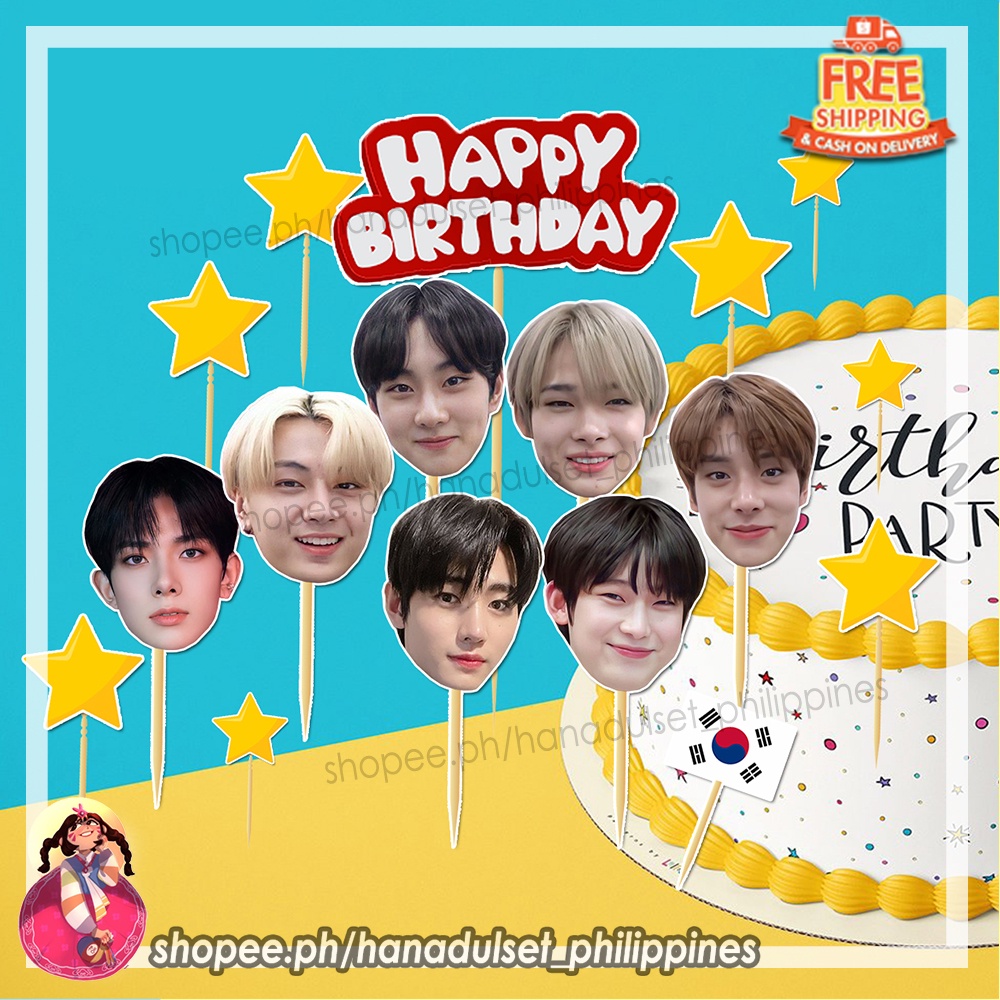 Happy Birthday Cake Topper ENHYPEN heads version 1 ♥ hdsph | Shopee ...