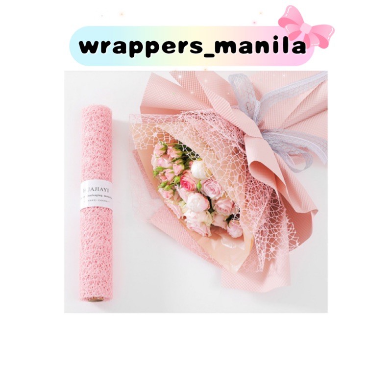 New Style Floral Wrapping Korean Web Mesh Bouquet Wrapper | Shopee ...