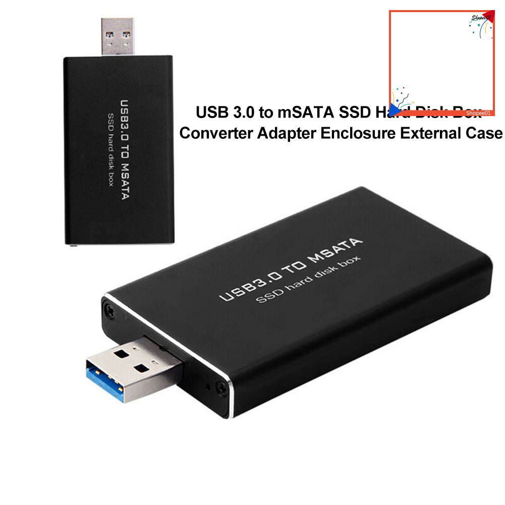 Shopee01 usb 3.0 to msata ssd hard disk box converter adapter enclosure ...