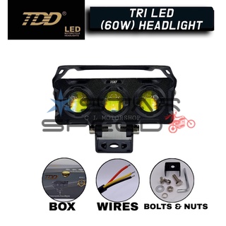 TDD Tri Led Motorcycle Head Light (60W) Alloy material Dust-proof AND ...