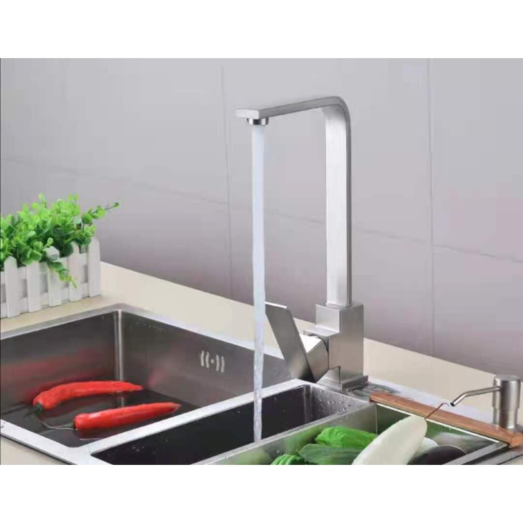 Stainless steel square water faucet for kitchen | Shopee Philippines