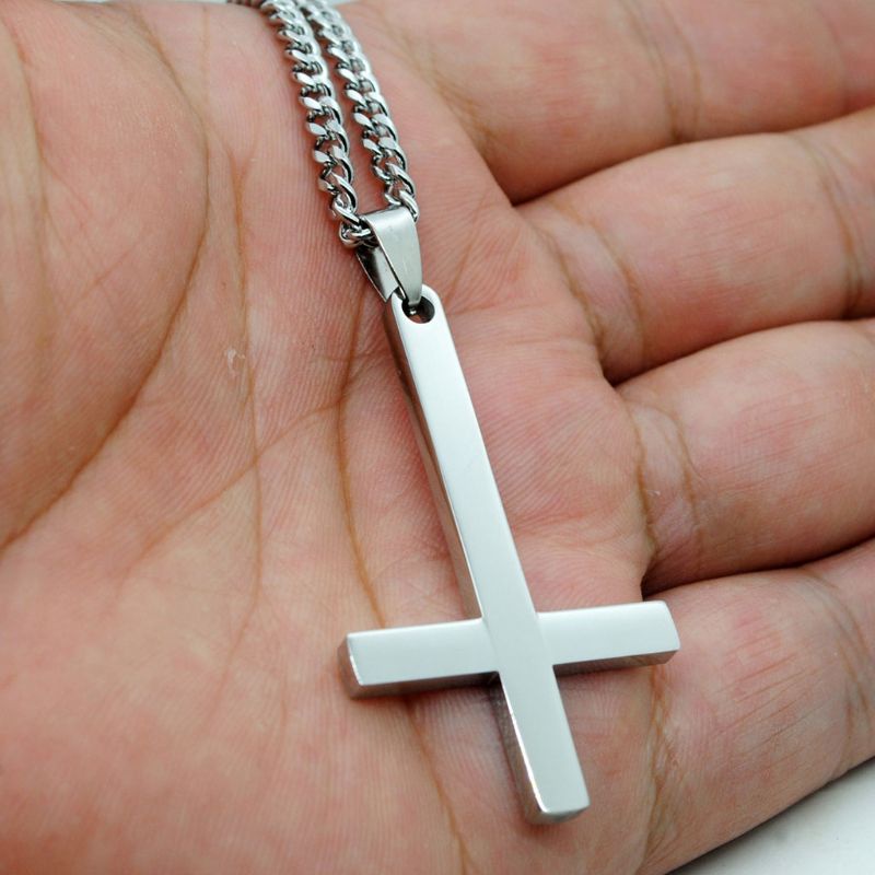 ARIN Stainless Steel Upside Down Cross Necklace Inverted Cross Pendant ...