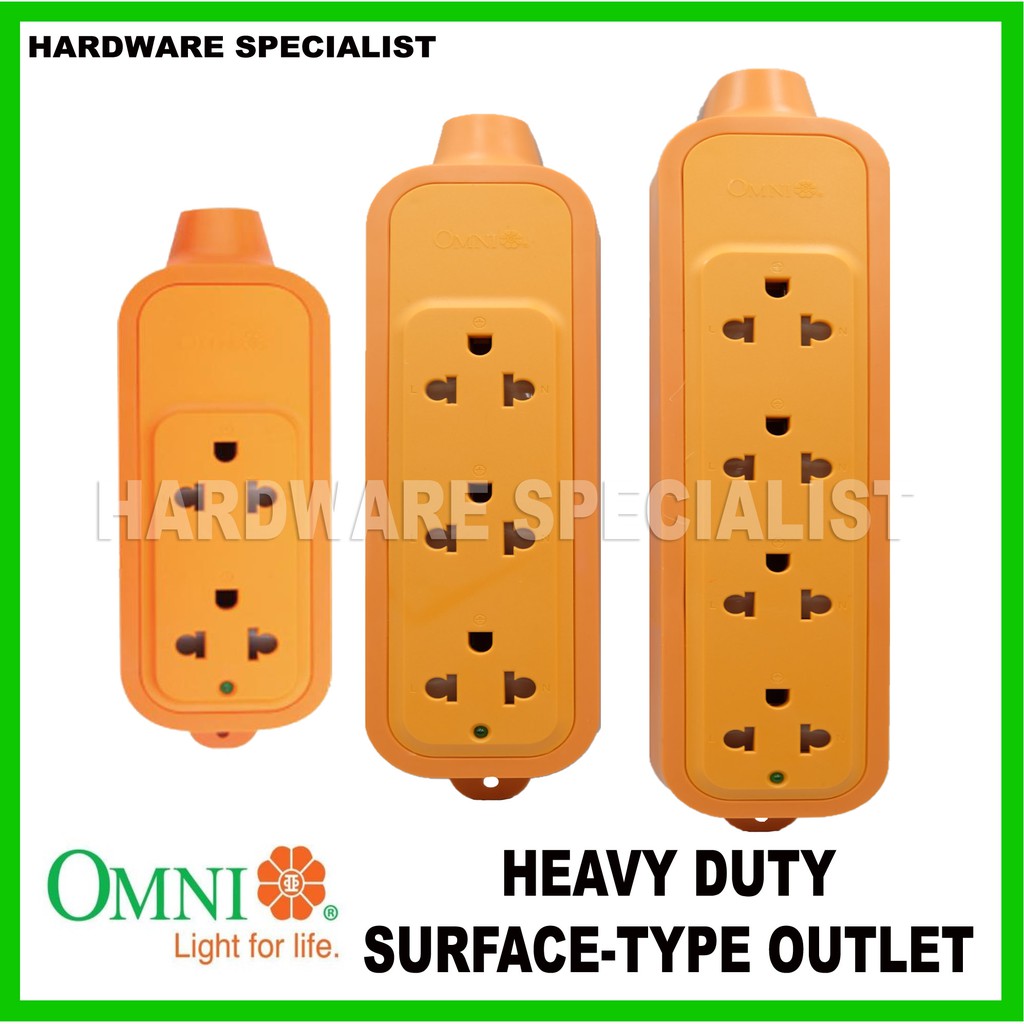 Omni Heavy Duty Surface-Type Outlet 2, 3 or 4 Gang Original Authentic ...