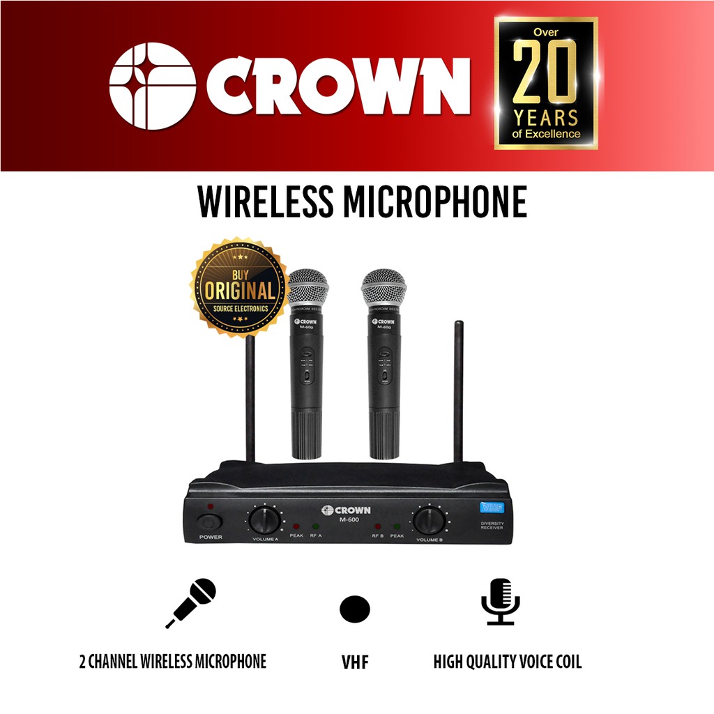 Crown M- 600 Wireless Microphone System | Shopee Philippines