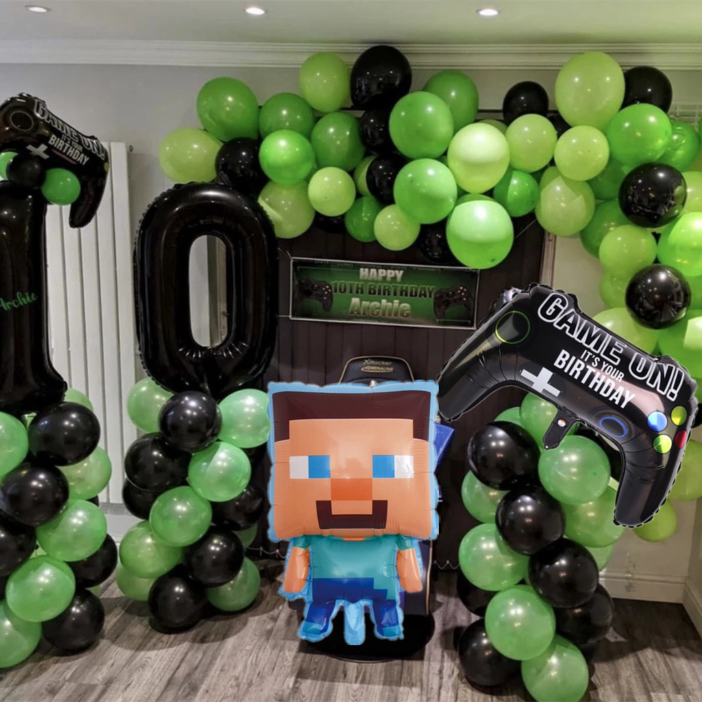 65pcs/set Minecraft Themed Balloon Garland Kit Party Decoration Pixel ...