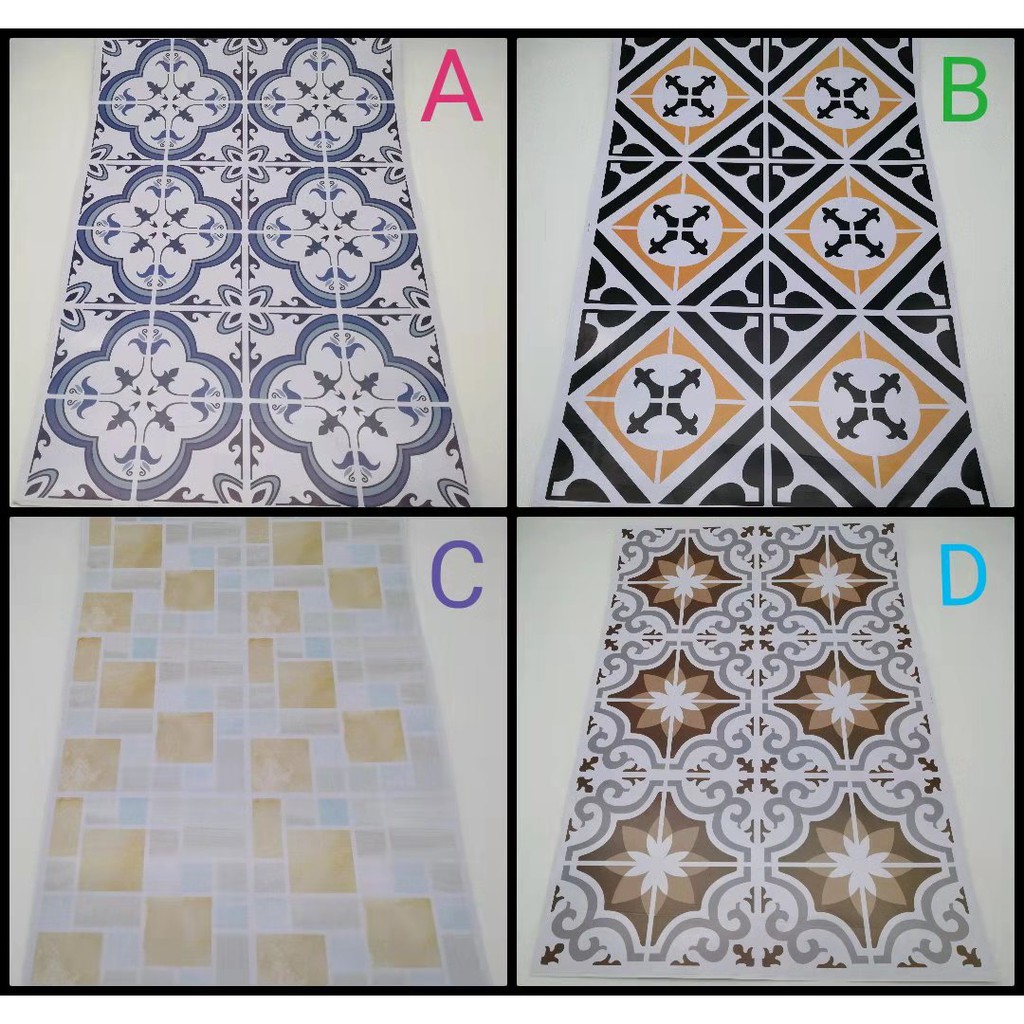 Waterproof PVC Self-adhesive Tiles Stickers Wall Decor with different ...