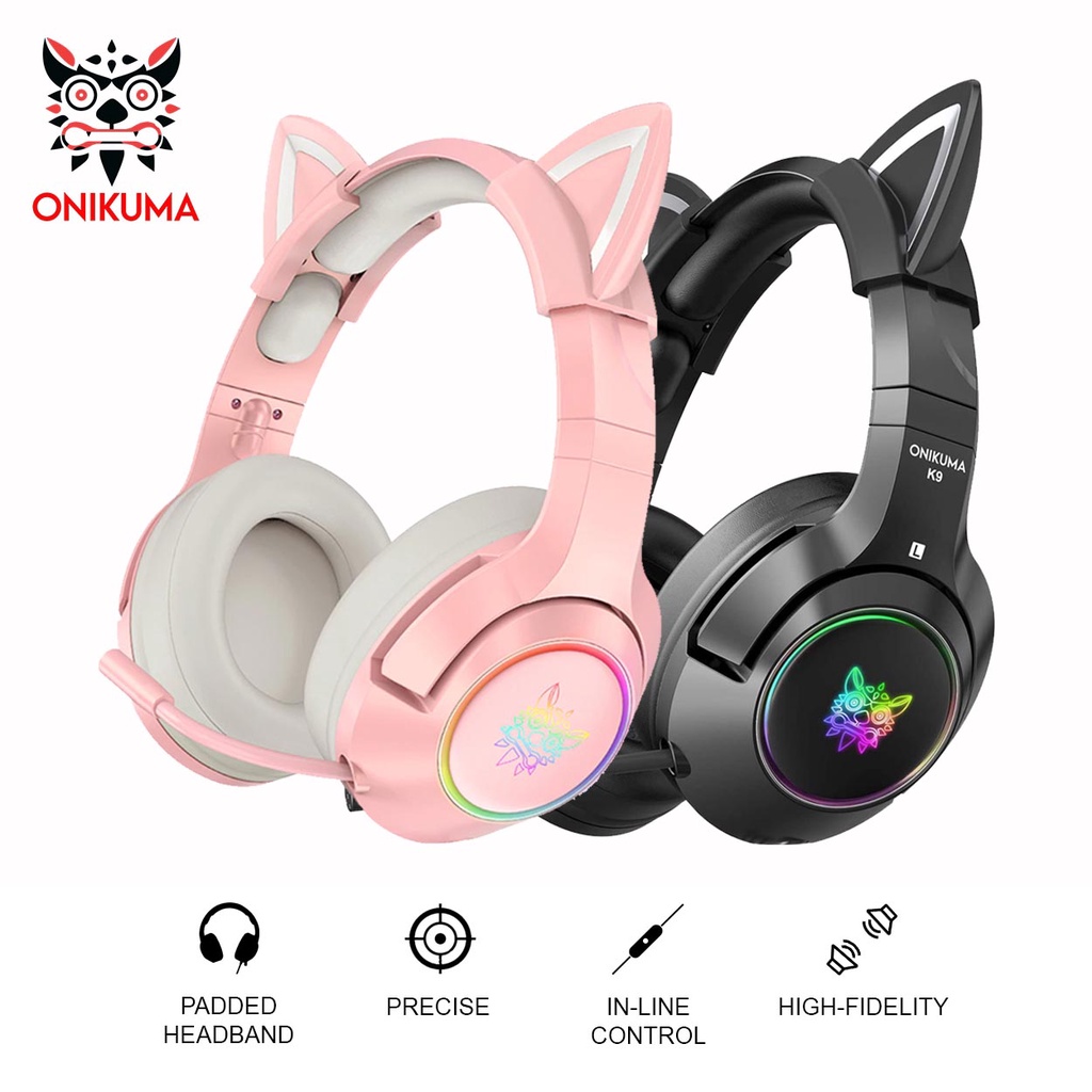 Onikuma K9 Gaming Headset with Removable Cat Ears | OEM Cat Ear LX-B39B ...