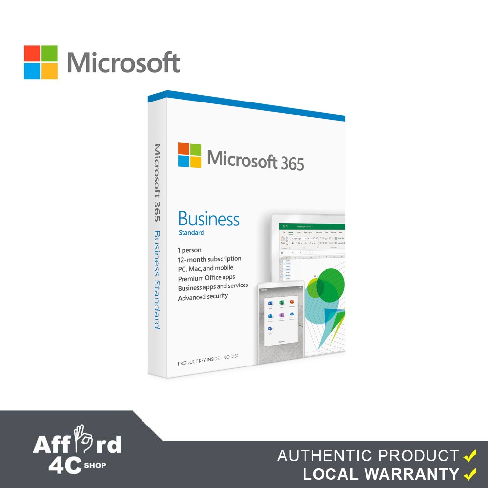 Microsoft 365 Bus Standard Retail English APAC EM Subscr 1YR Mdls P6 ...