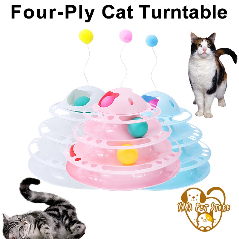 Pets Interactive Toys Cats Four-Tier Turntable Pet Intellectual Track ...