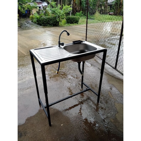 portable stainless steel lababo with drainer detachable | Shopee ...