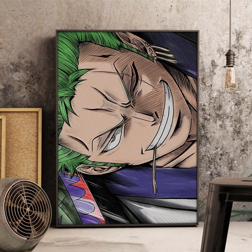 Roronoa Zoro one piece anime Canvas poster Painting wall Art decor ...