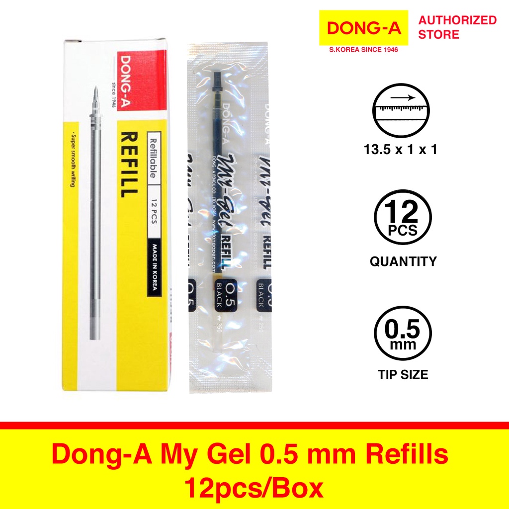 Dong-A My Gel 0.5 mm Refills 12pcs/Box | Shopee Philippines