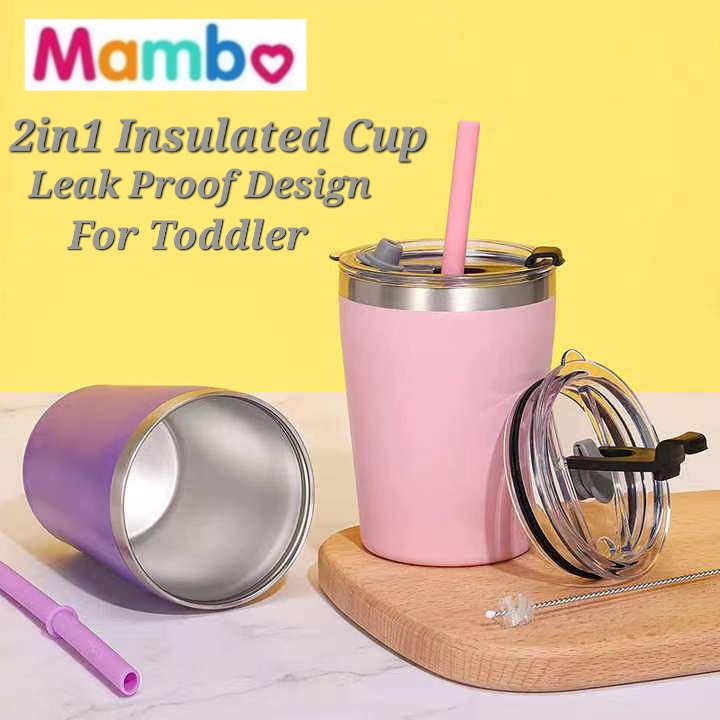 2in1 Insulated Cup Leak Proof Design for Toddler Double Wall Stainless ...