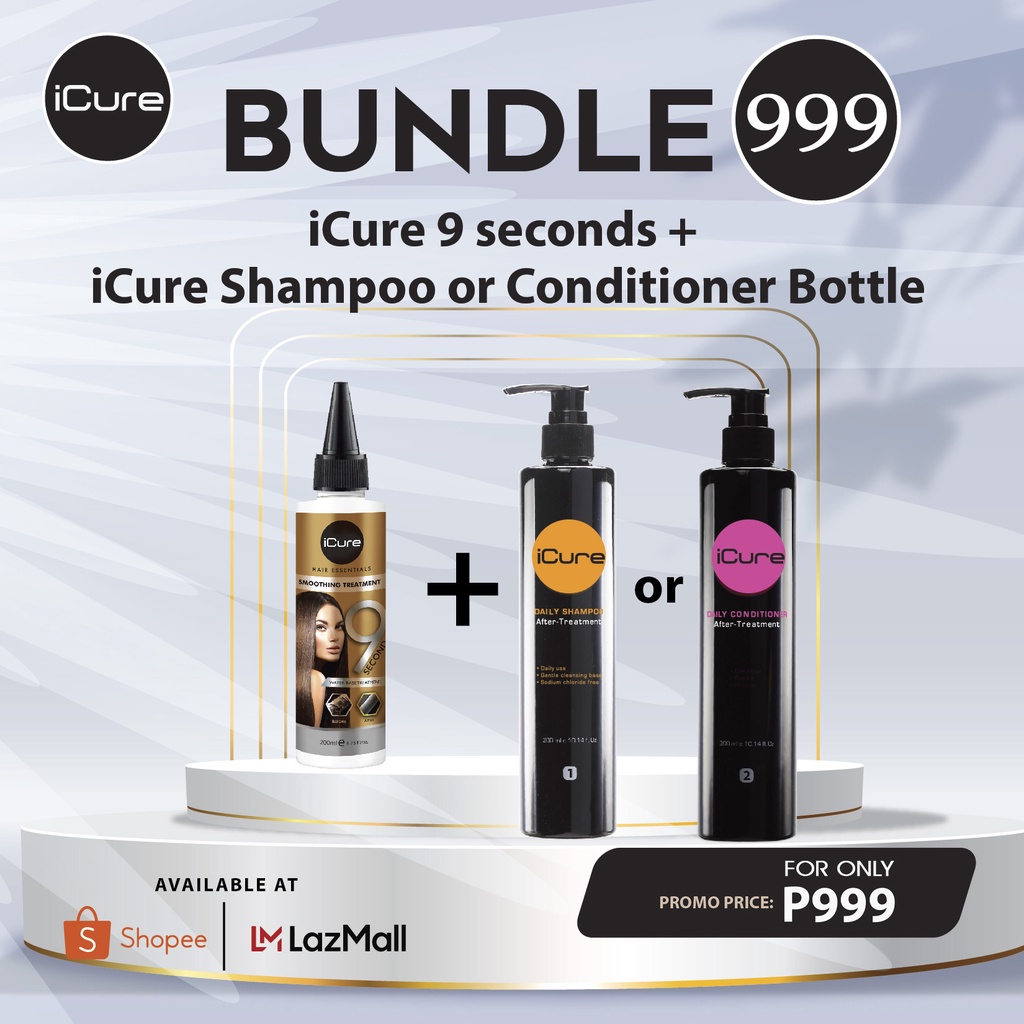 BUNDLE 999! iCure 9 Second Treatment FREE iCure Shampoo or Conditioner ...