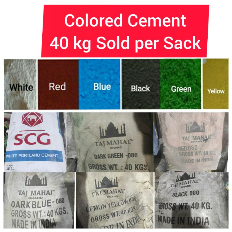 Colored Cement sold per Sack 40kg White/ Red/ Blue/ Black / Green ...