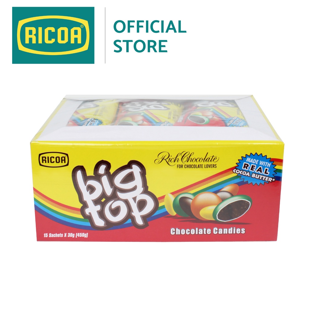 RICOA Big Top Chocolate Candy 30g x 15 Sachets | Shopee Philippines