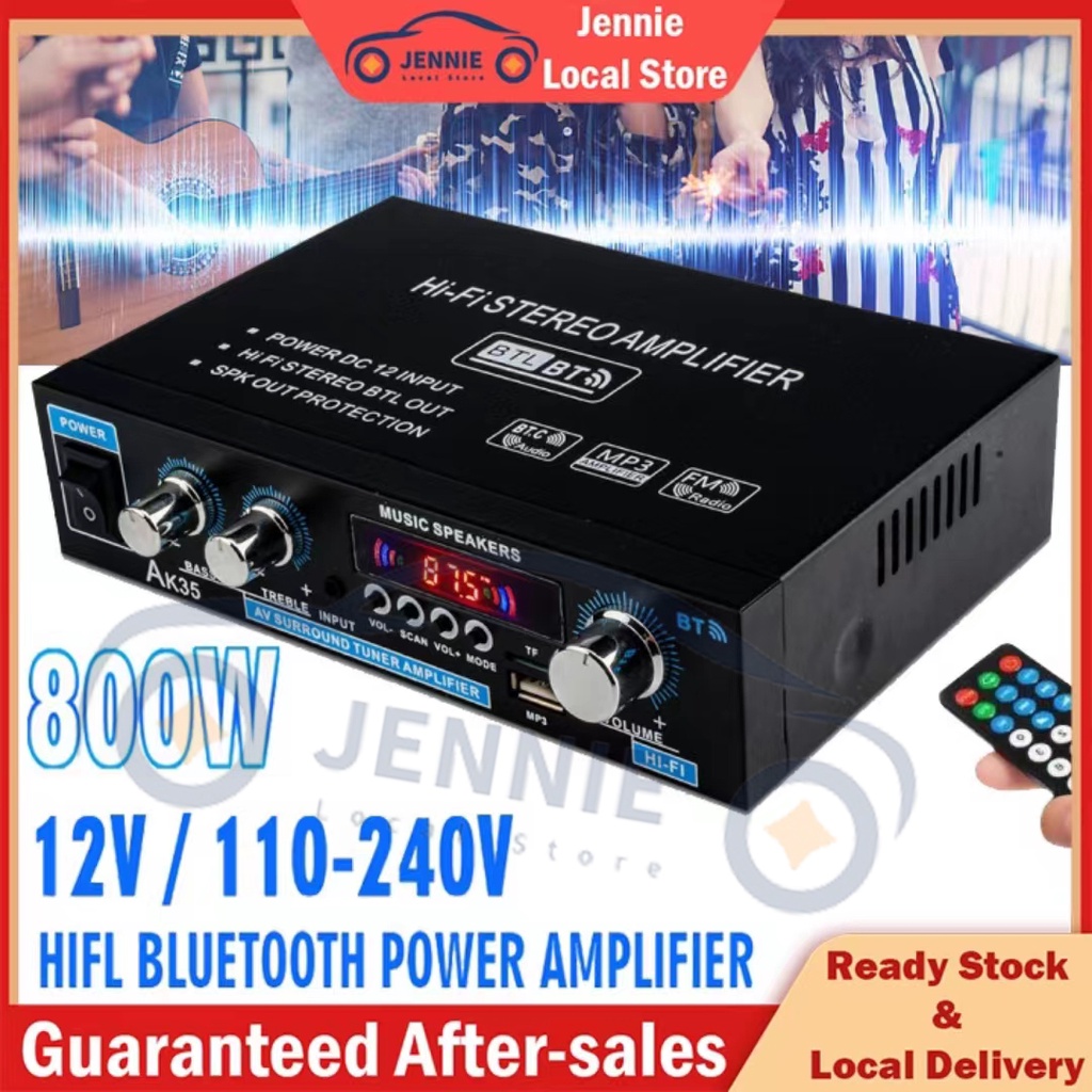【UPGRADED】800W Amplifier With Bluetooth With Digital HiFi Fm Radio USB ...