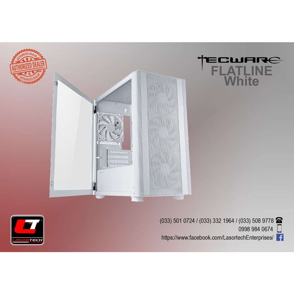 Tecware FLATLINE TG White Micro ATX Case | Shopee Philippines