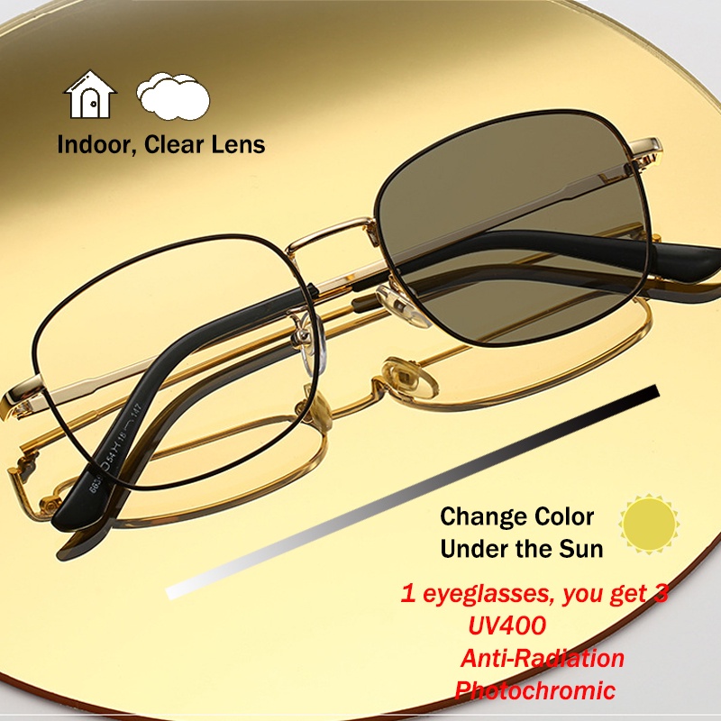 Anti Radiation Eye Glasses For Women Men Photochromic Eye Glasses Anti ...