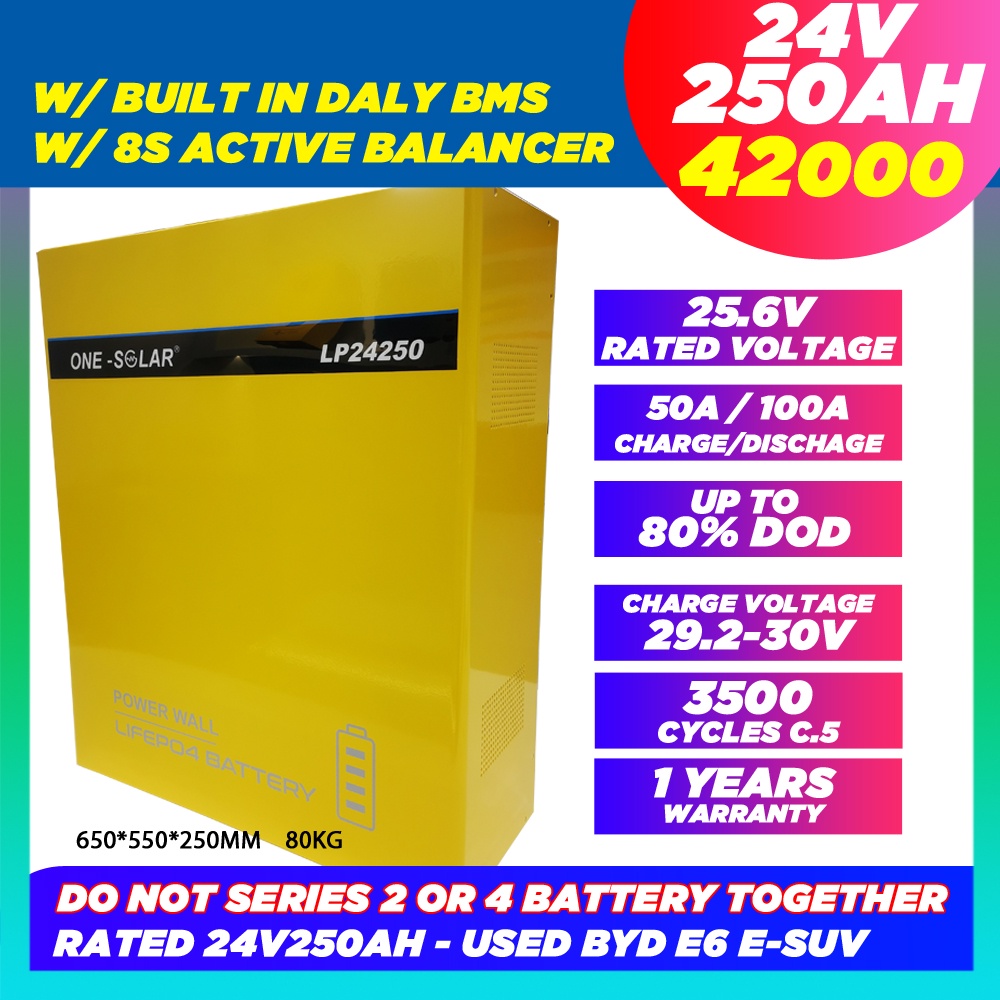 One Solar Power Wall 24V250AH BYD Lifepo4 Battery | Shopee Philippines