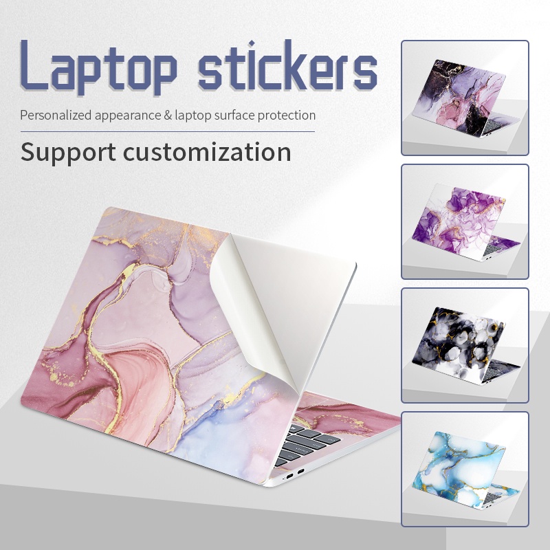 Marble laptop skin vinyl two sides laptop skin for 11/12/13/14/15/17 ...