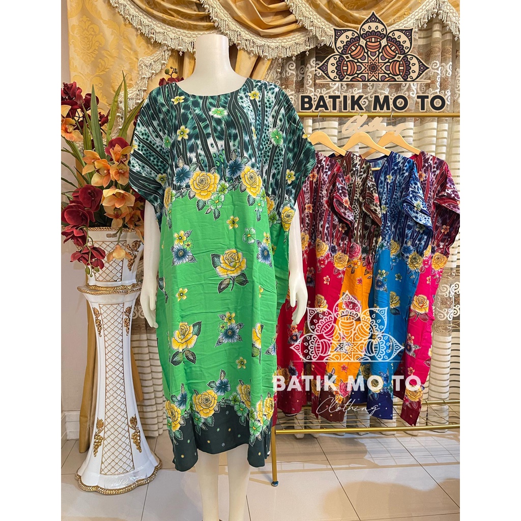 BATIKMOTO SUMMER Flower Kaftan Batik Daster Dress Floral Indonesia ...