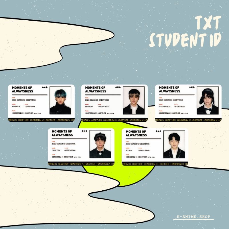 TXT UNOFFICIAL STUDENT ID (5pcs) | Shopee Philippines
