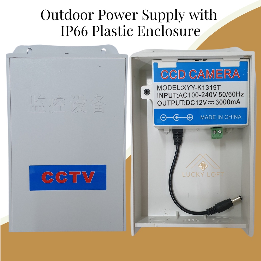 Outdoor Power supply Dc12V 3Amp CCTV Security Cameras AC-DC Outdoor ...