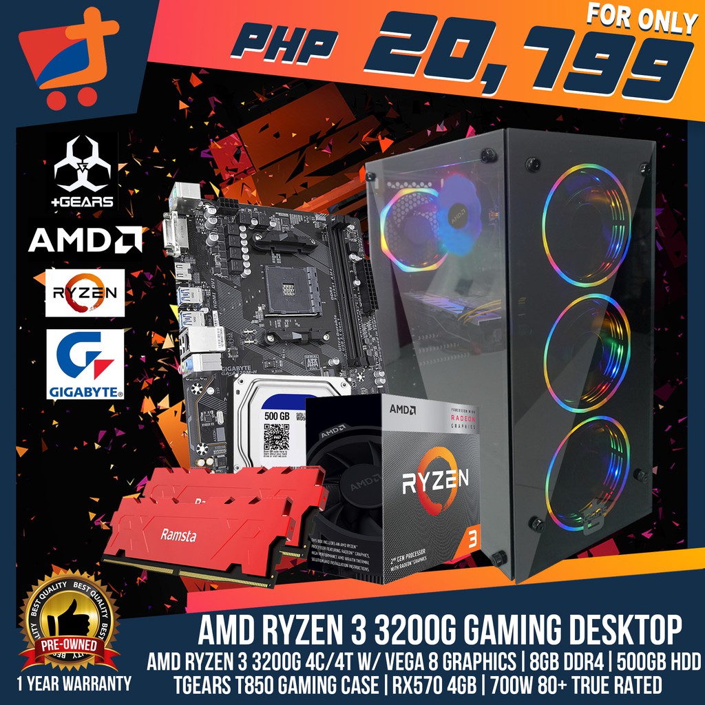 AMD RYZEN 3 3200G 2nd Gen Gaming Desktop Package | Ttrend | Shopee ...