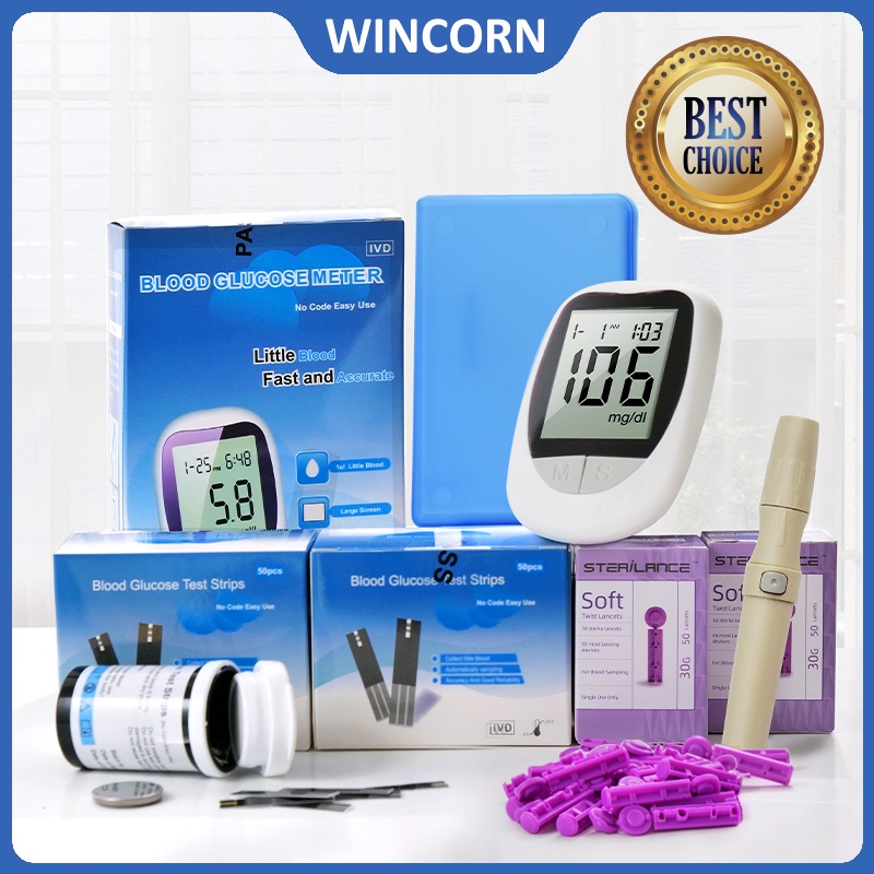 HK100 Glucometer Test Kits with Strips glucose meter complete set ...