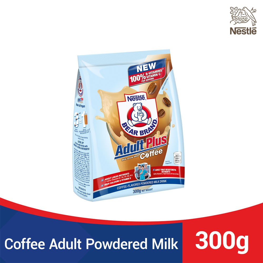 BEAR BRAND Adult Plus Milk Powder with Coffee 300g | Shopee Philippines