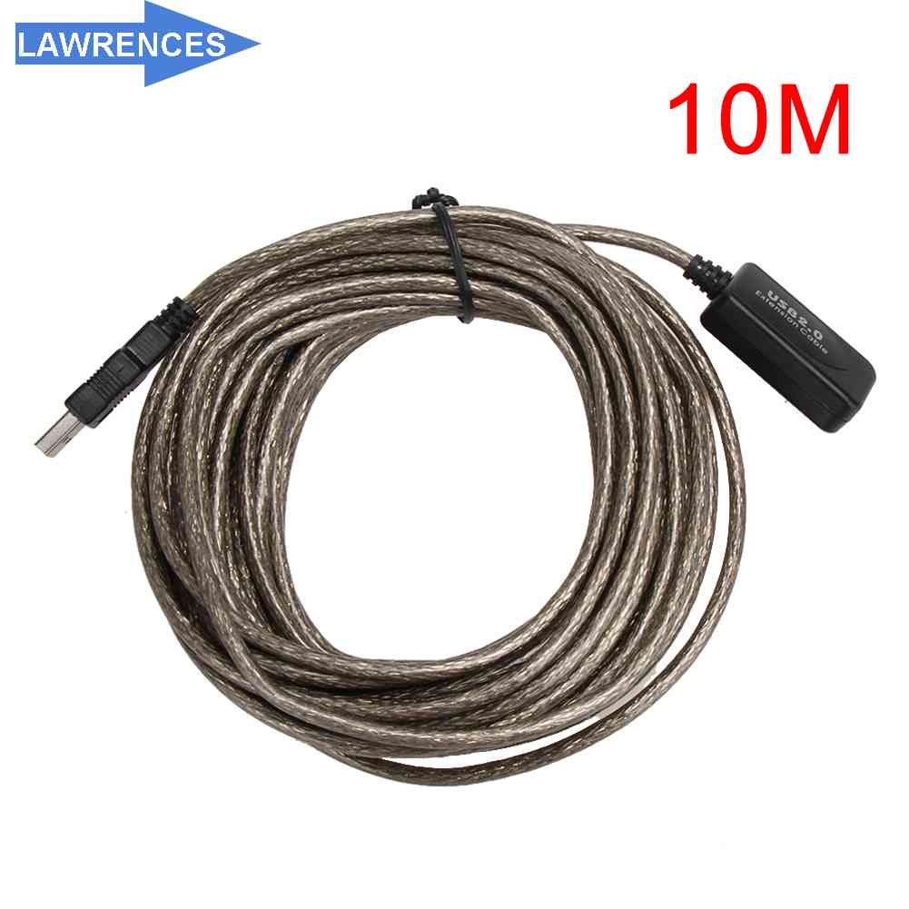 Black 5m/10m/15m/20m USB 2.0 Male To Female Extension Line Cable High ...
