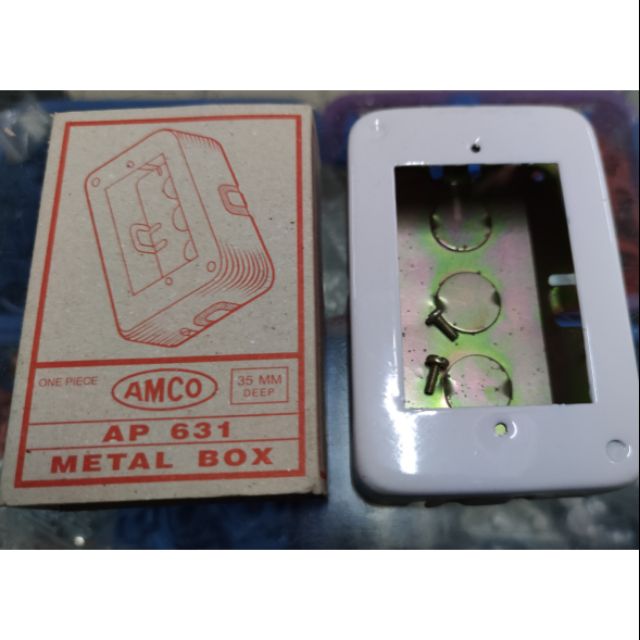 Amco Metal Box Switch Box Surface Type Box Utility | Shopee Philippines