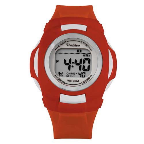 UniSilver TIME Champster Kid's Red Orange Digital Rubber Watch KW2204 ...