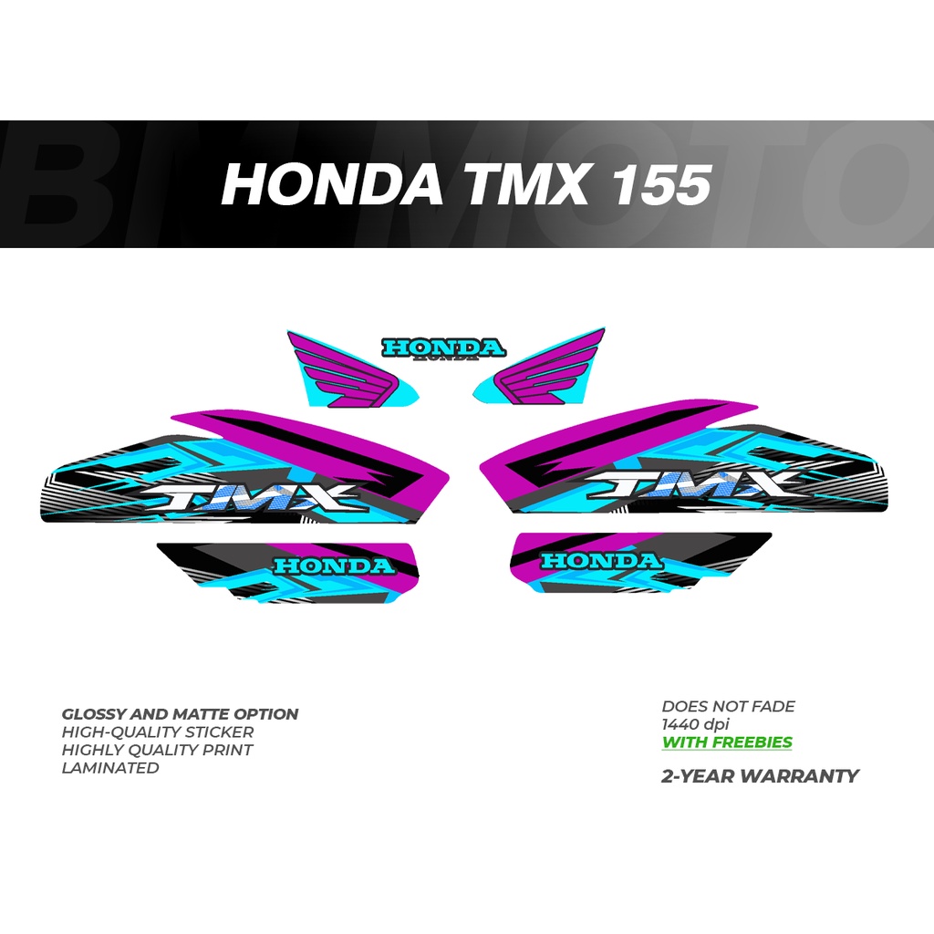 HONDA TMX 155 Decals (LAMINATED for Fade-proof print, High Quality ...