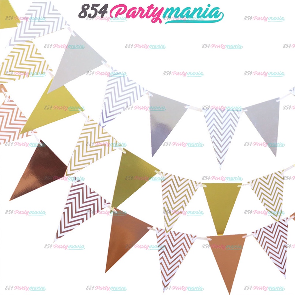 Party flag banner chevron and plain mix card board paper party ...