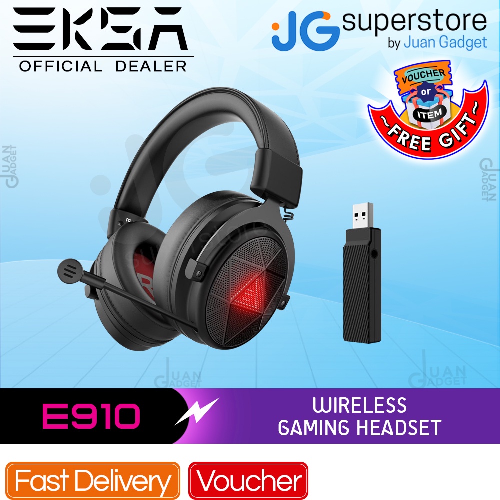 EKSA E910 Wireless Gaming Headset (5.8 GHz) 15M Range 10H Battery Noise Cancellation | JG ...