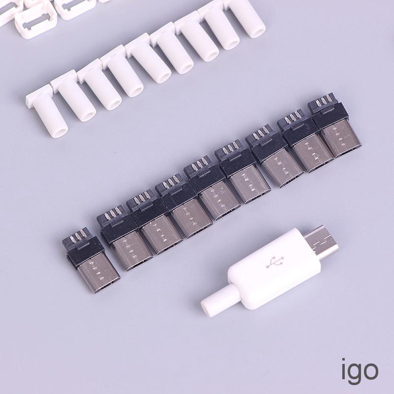 IGO 10Pcs Micro USB 5 Pin Welding Type Male Plug Connectors Charger ...