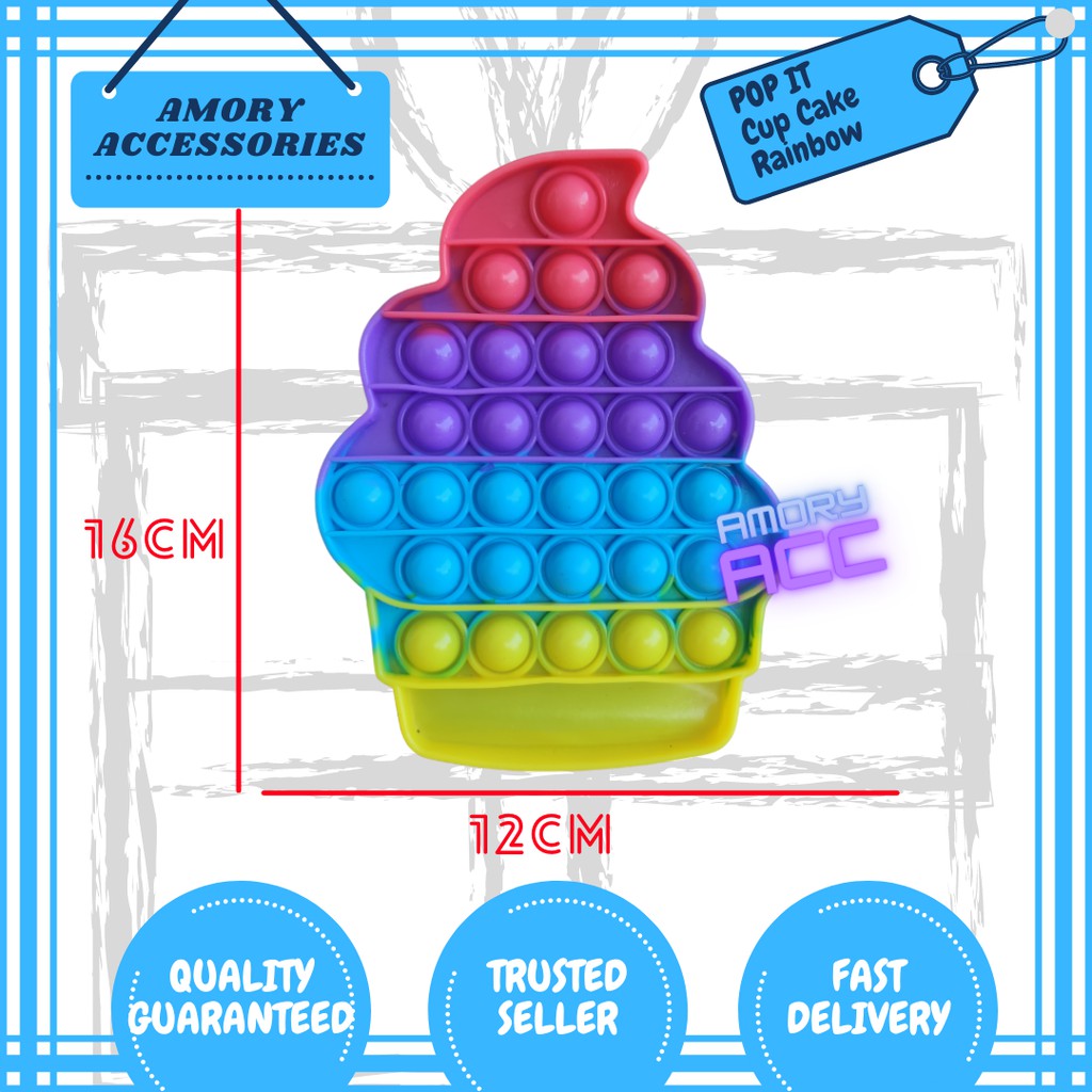Pop It CUP CAKE RAINBOW / Pop It Fidget toys / Figdet Pop It Squishy ...